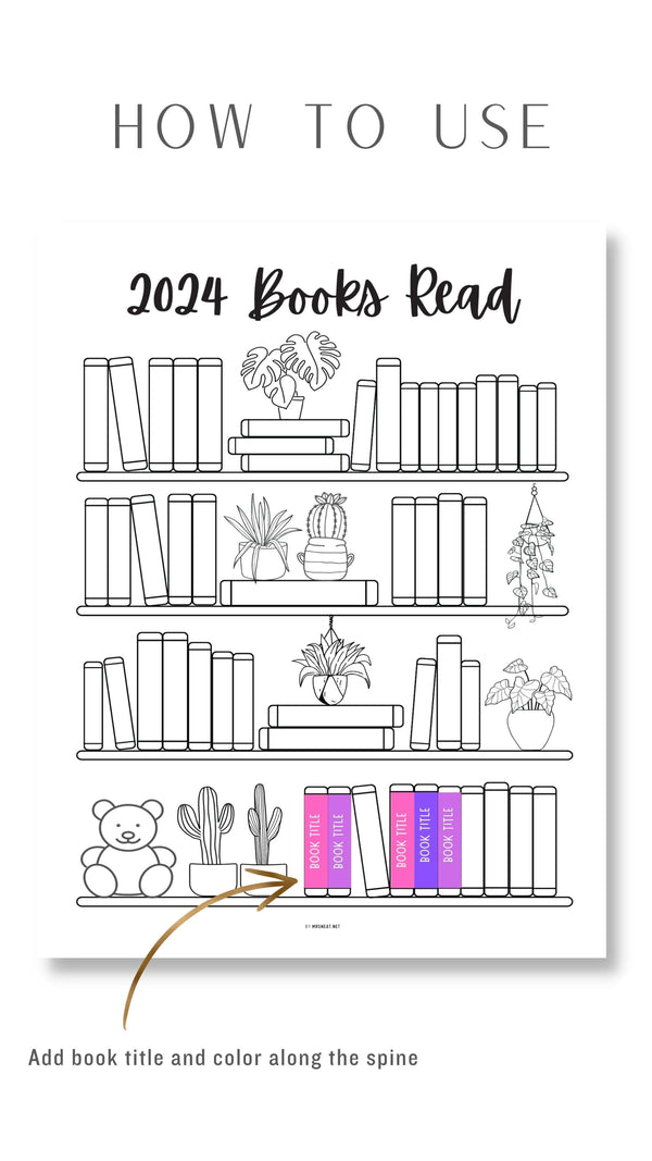 Bookshelf Reading Tracker Printable - 50 Books – mrsneat