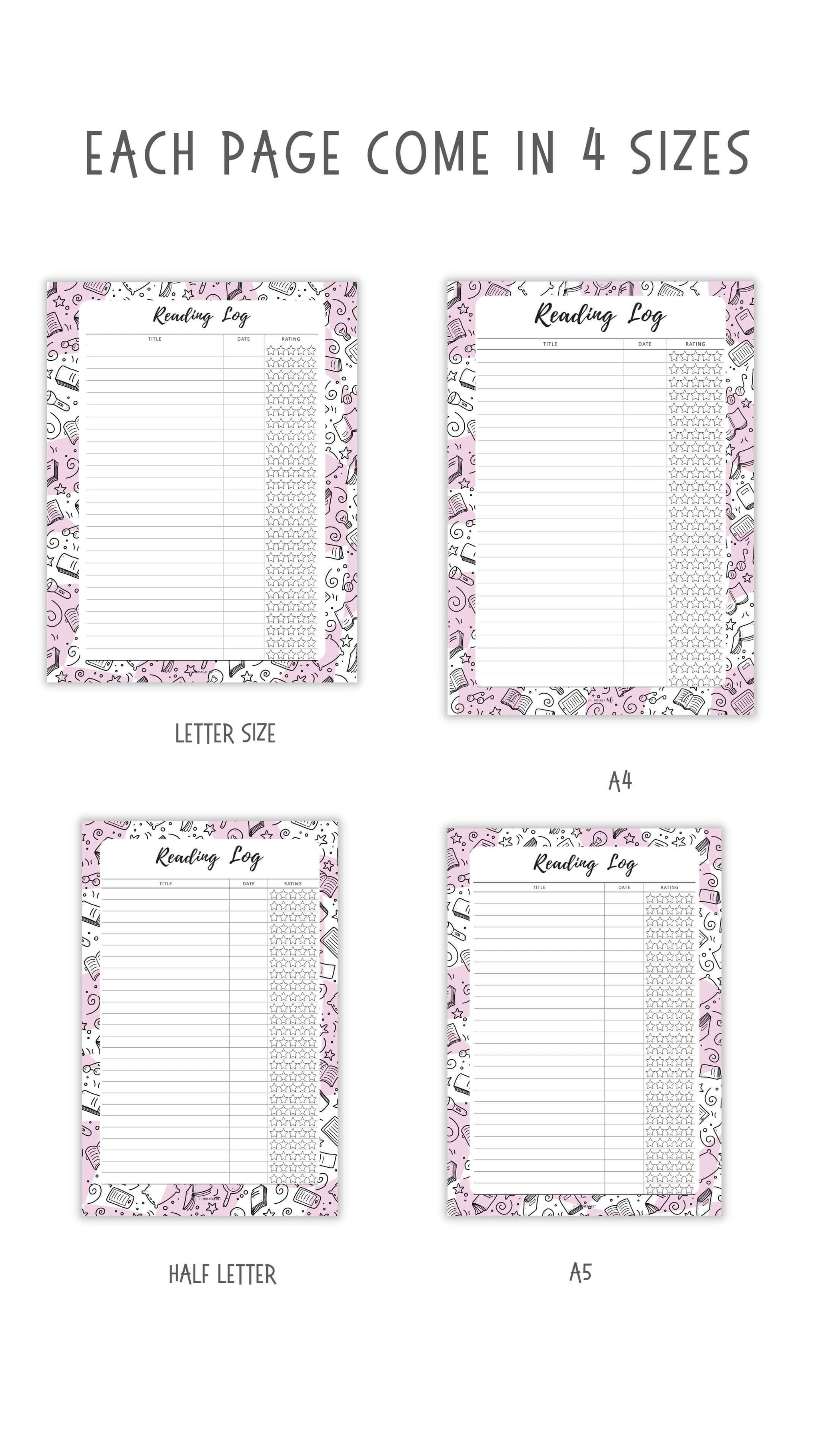 Reading Log Template Printable – mrsneat