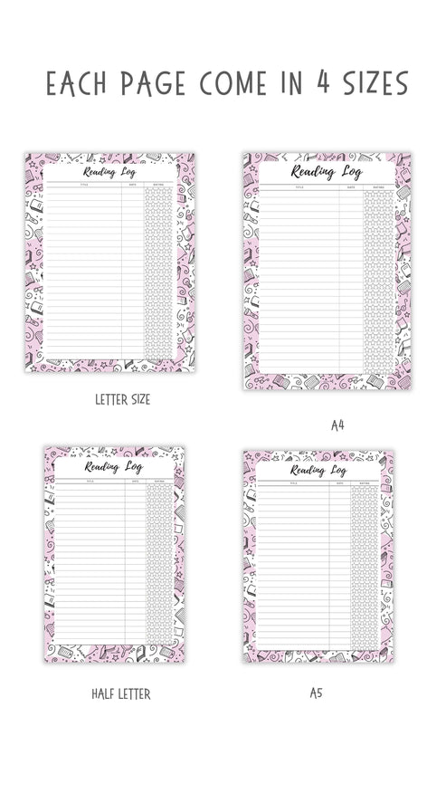 Reading Log Template Printable - M421 – mrsneat