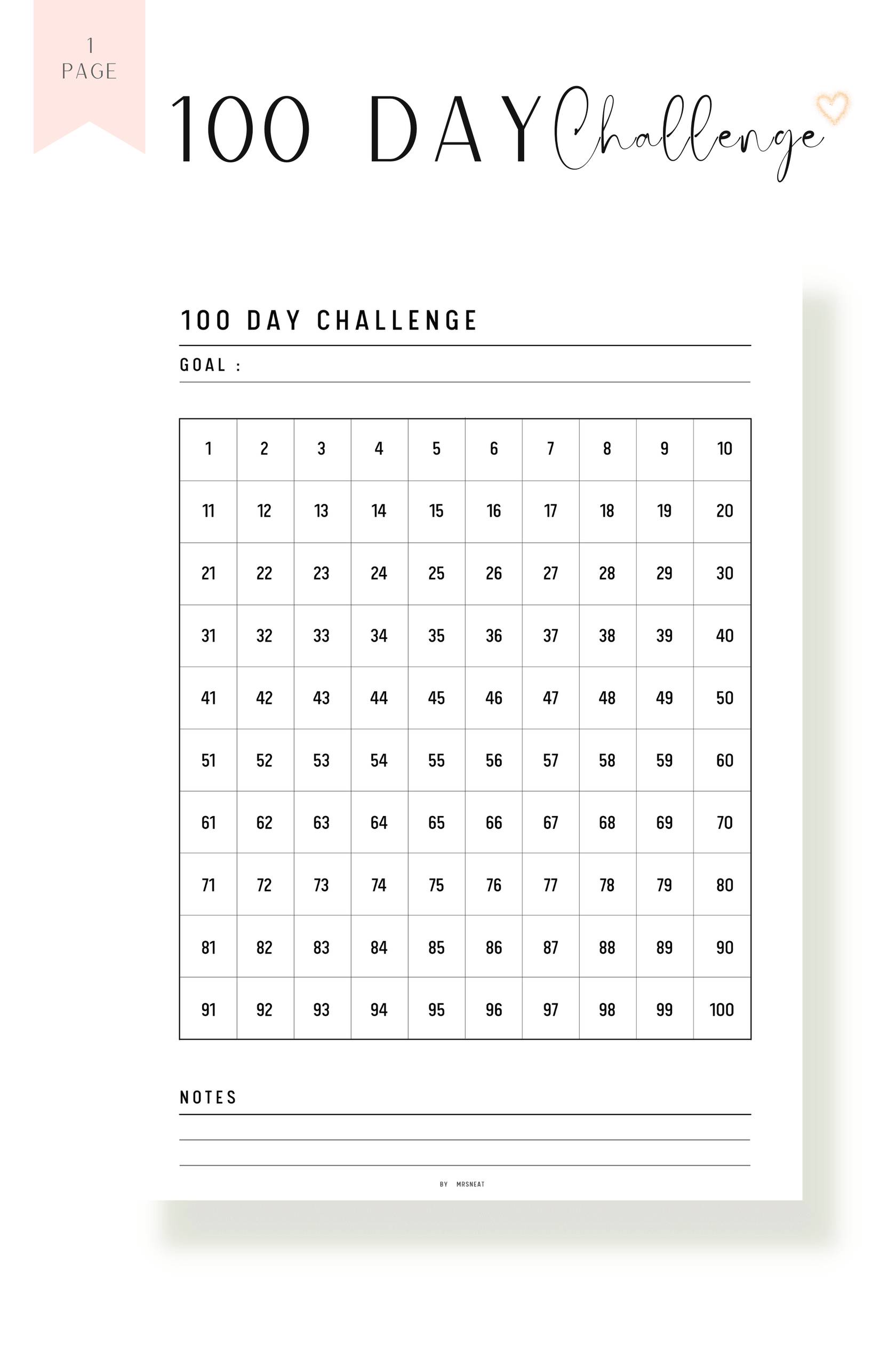 Habit Challenge Printable Bundle – mrsneat