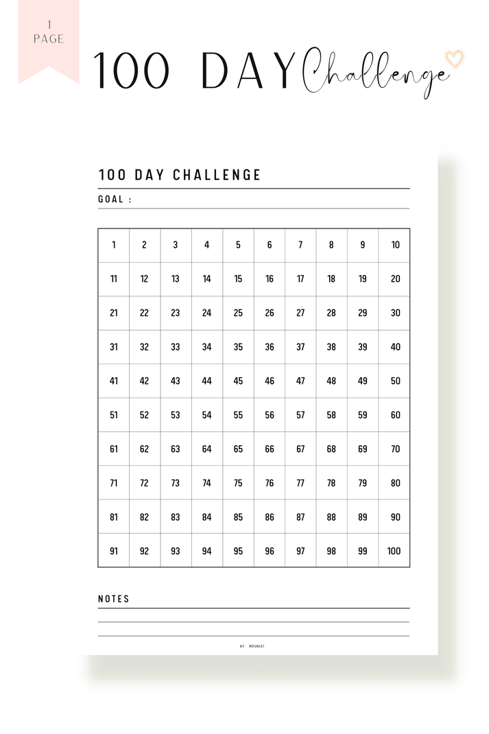 Habit Challenge Printable Bundle – mrsneat