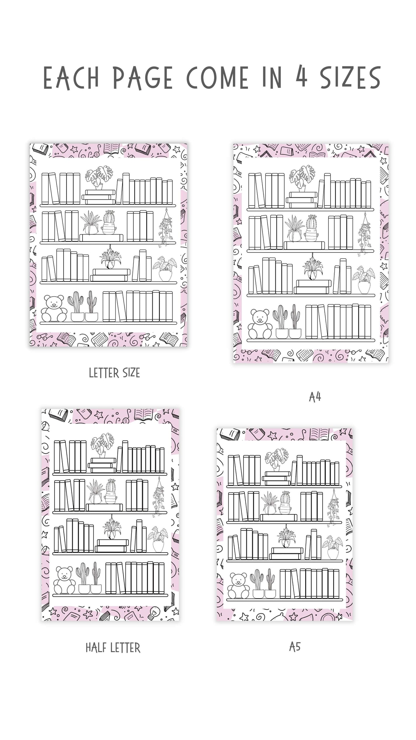 50 & 100 Bookshelf Reading Tracker PRINTABLE - M420 – mrsneat