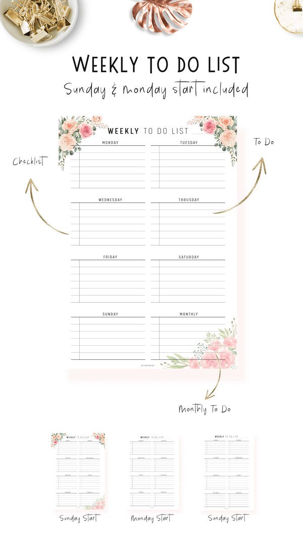 Weekly & Daily To Do List Printable – mrsneat