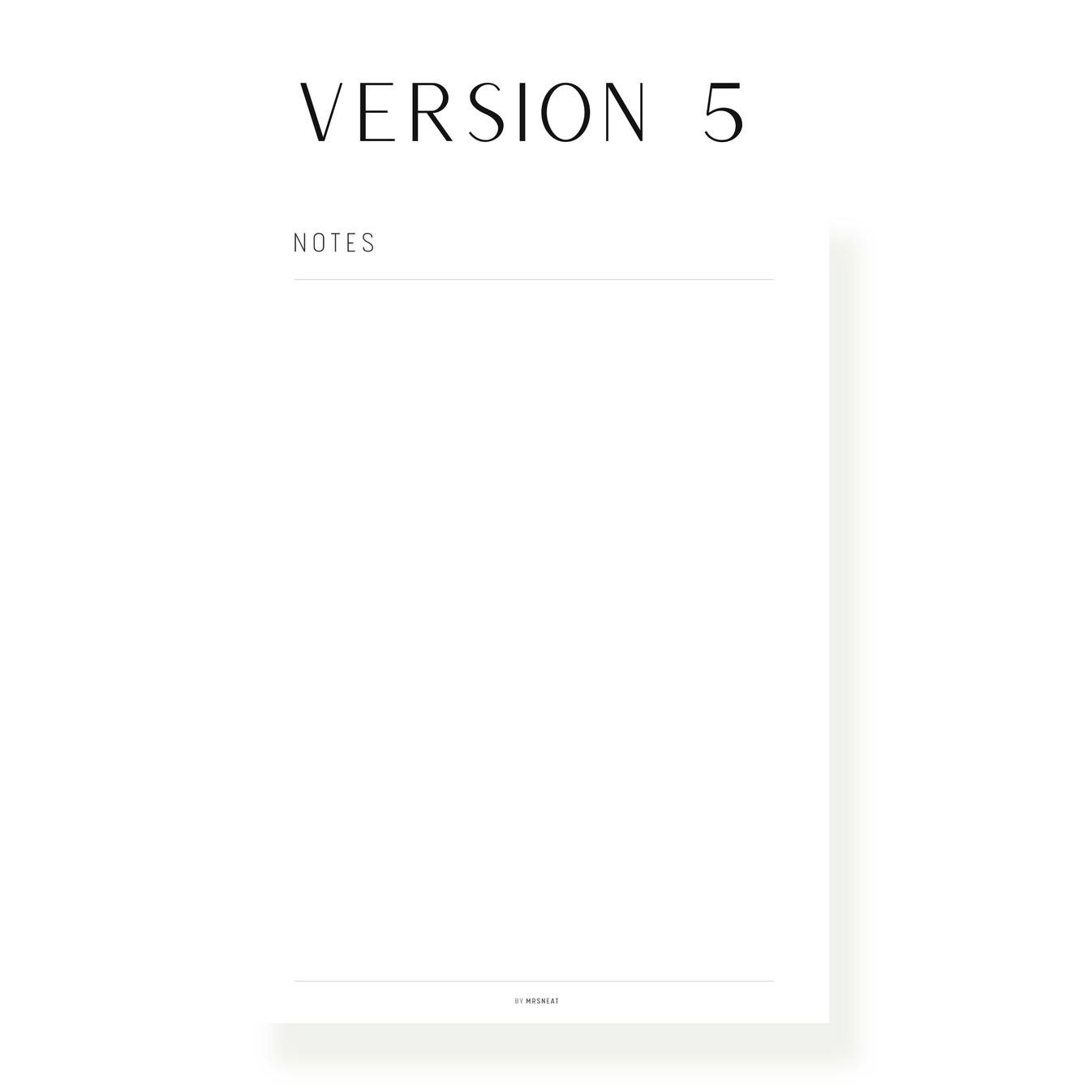 Notes Page Printable – mrsneat