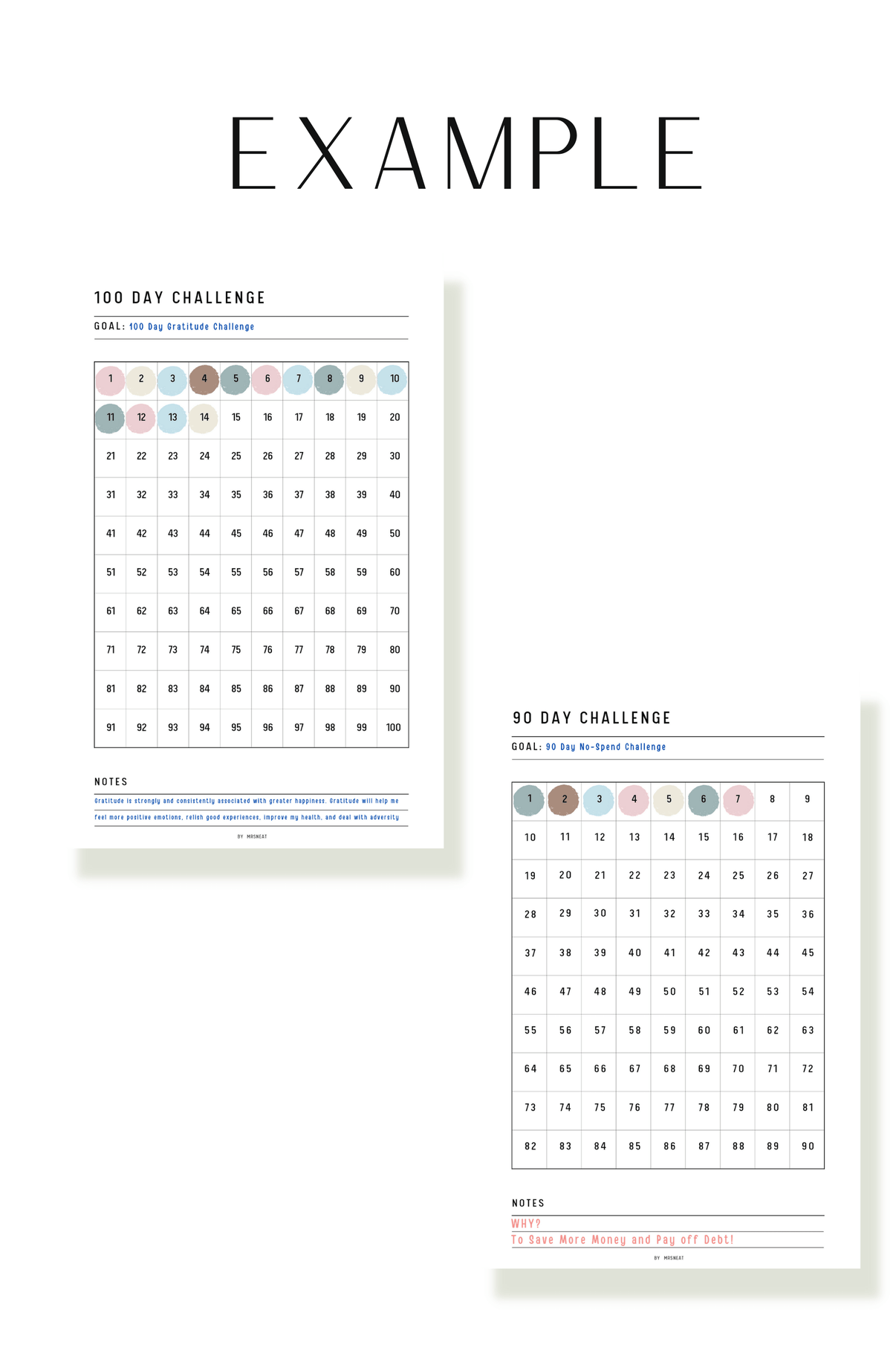 Habit Challenge PRINTABLE Bundle - M188 – mrsneat