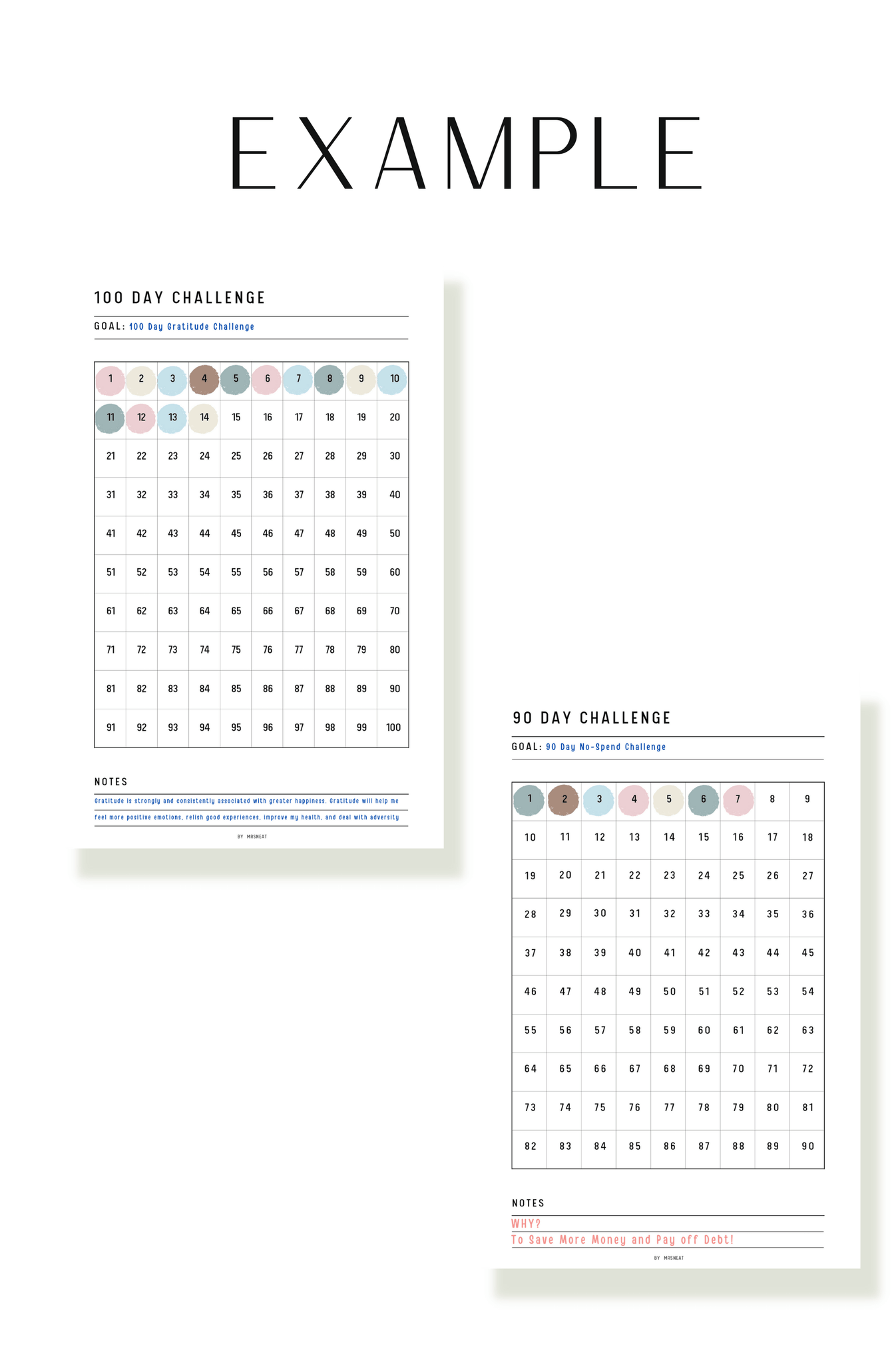 Habit Challenge PRINTABLE Bundle - M188 – mrsneat