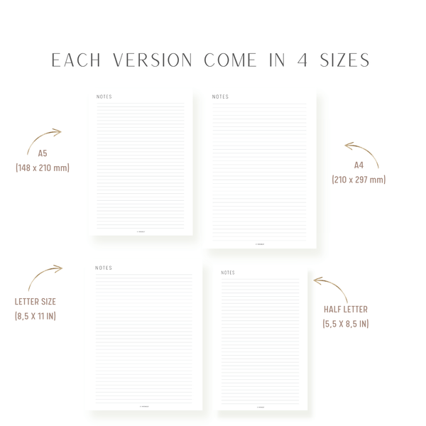 Notes Page Printable – mrsneat