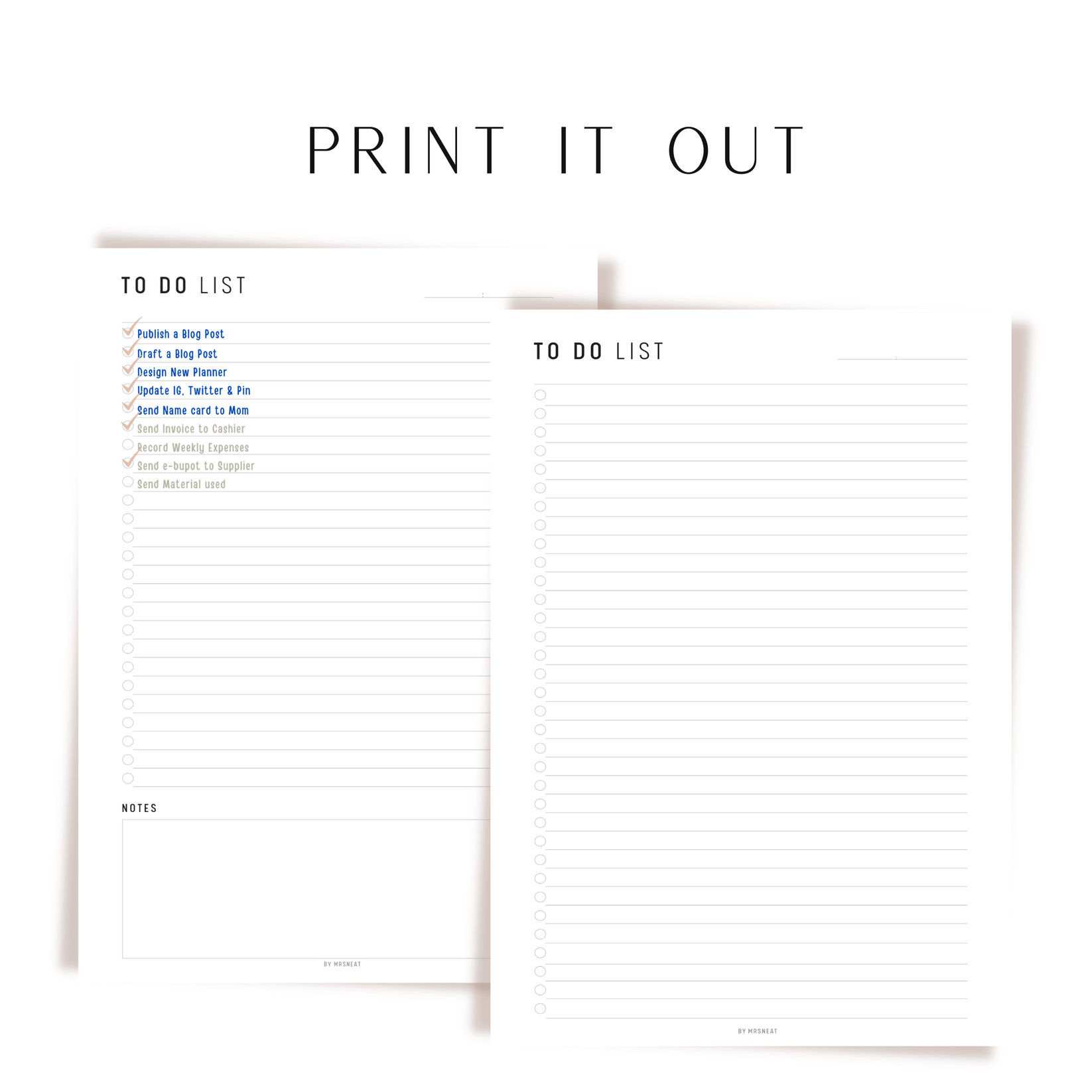 Simple To Do List Planner Printable - M191 – mrsneat