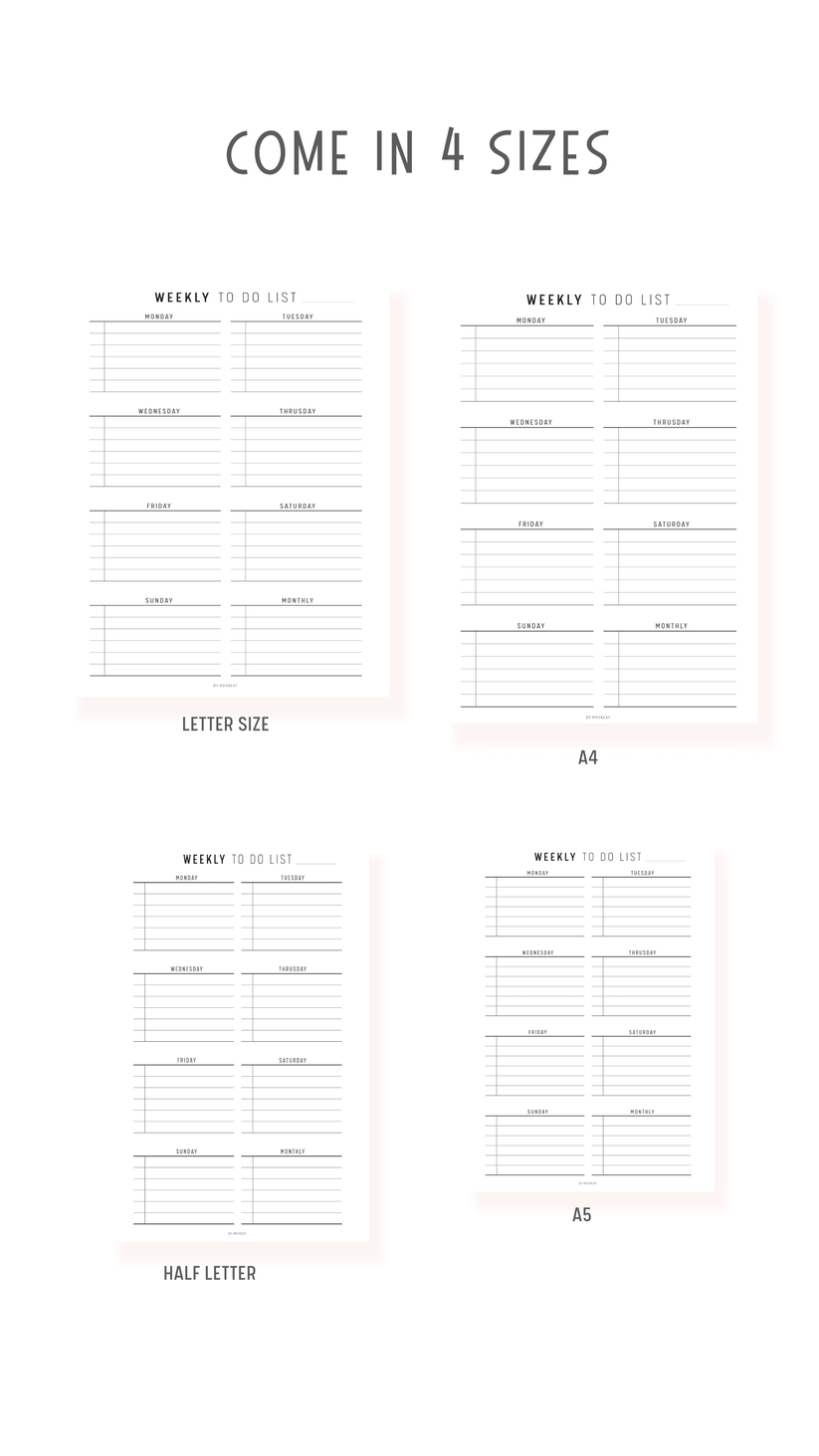 Weekly & Daily To Do List Printable – mrsneat