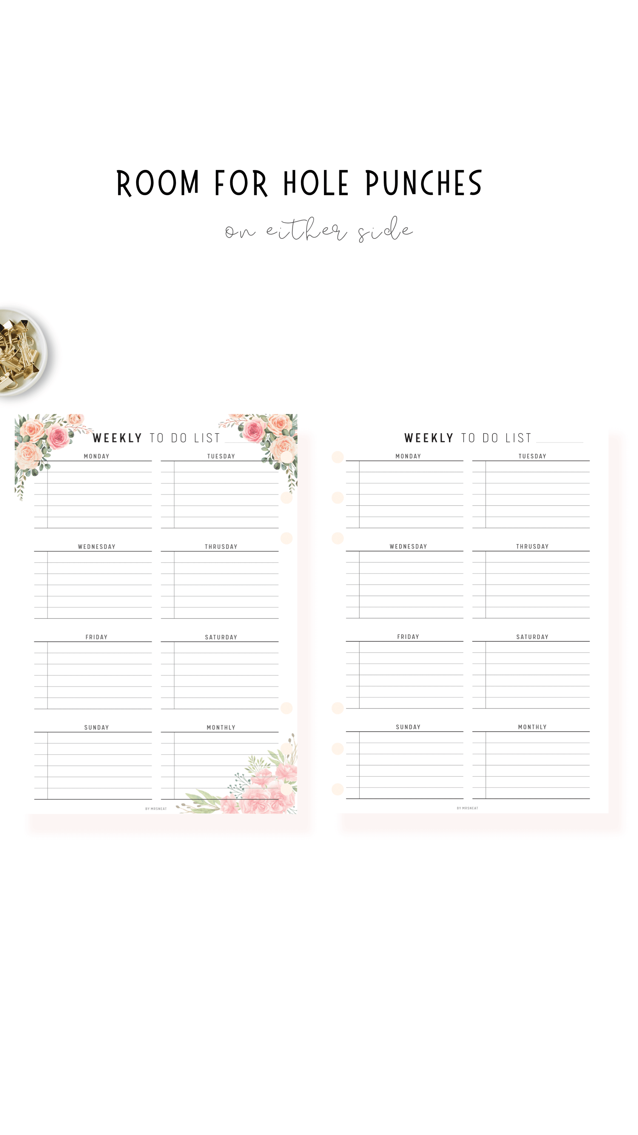Weekly & Daily To Do List Printable – mrsneat