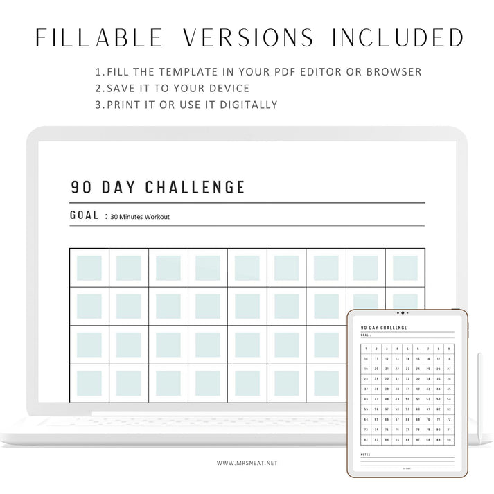 90 day challenge printable - M103/4 – mrsneat