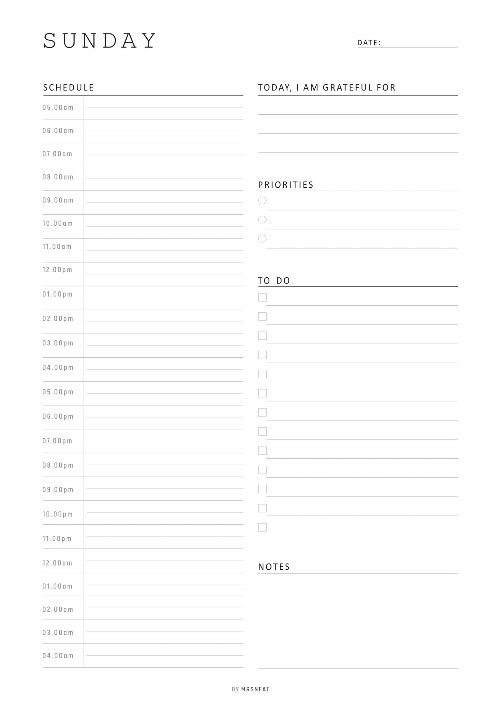 Daily Planner Monday to Sunday - 7 Days – mrsneat