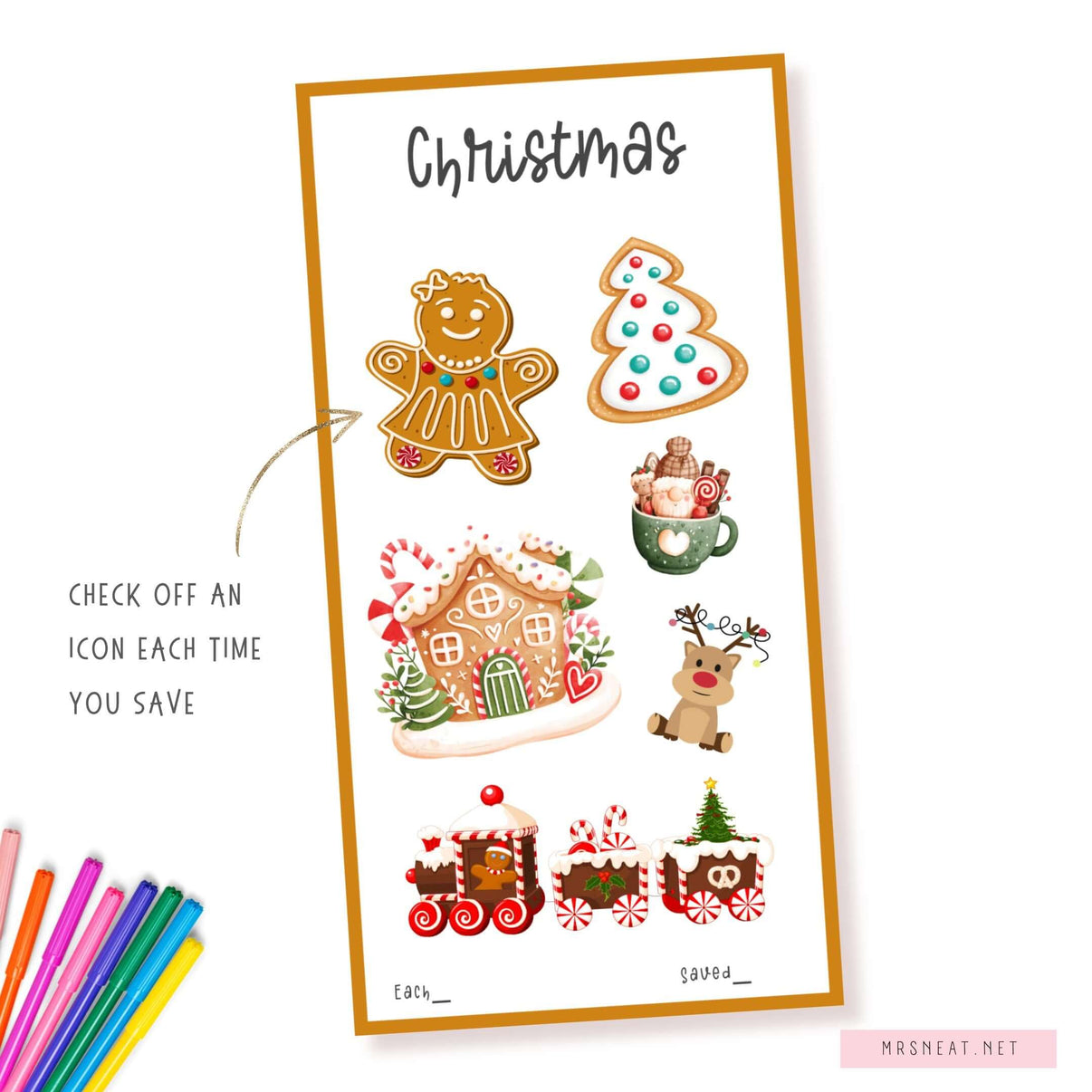 Christmas Savings Challenge Printable – mrsneat