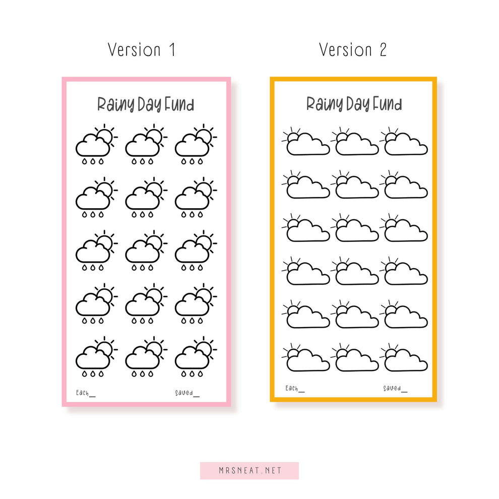 Rainy Day Savings Challenge Printable – mrsneat