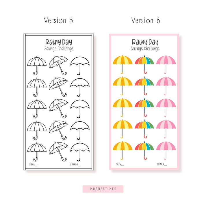 Rainy Day Savings Challenge Printable – mrsneat