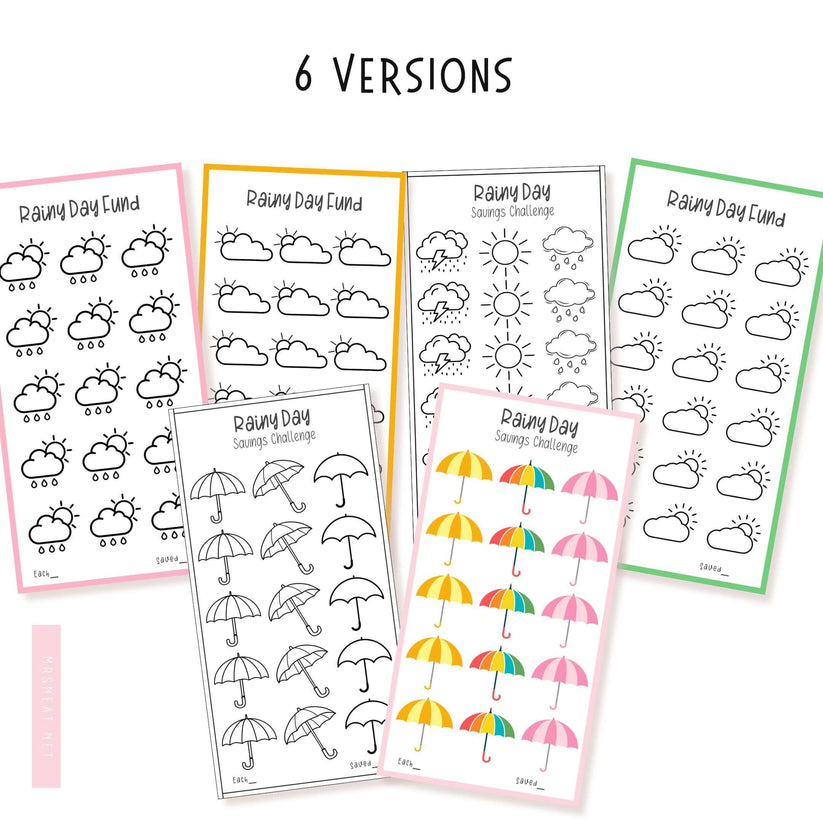 Rainy Day Savings Challenge Printable – mrsneat