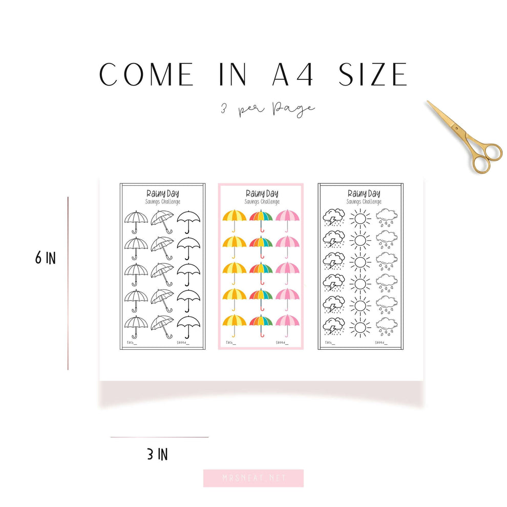 Rainy Day Savings Challenge Printable – mrsneat