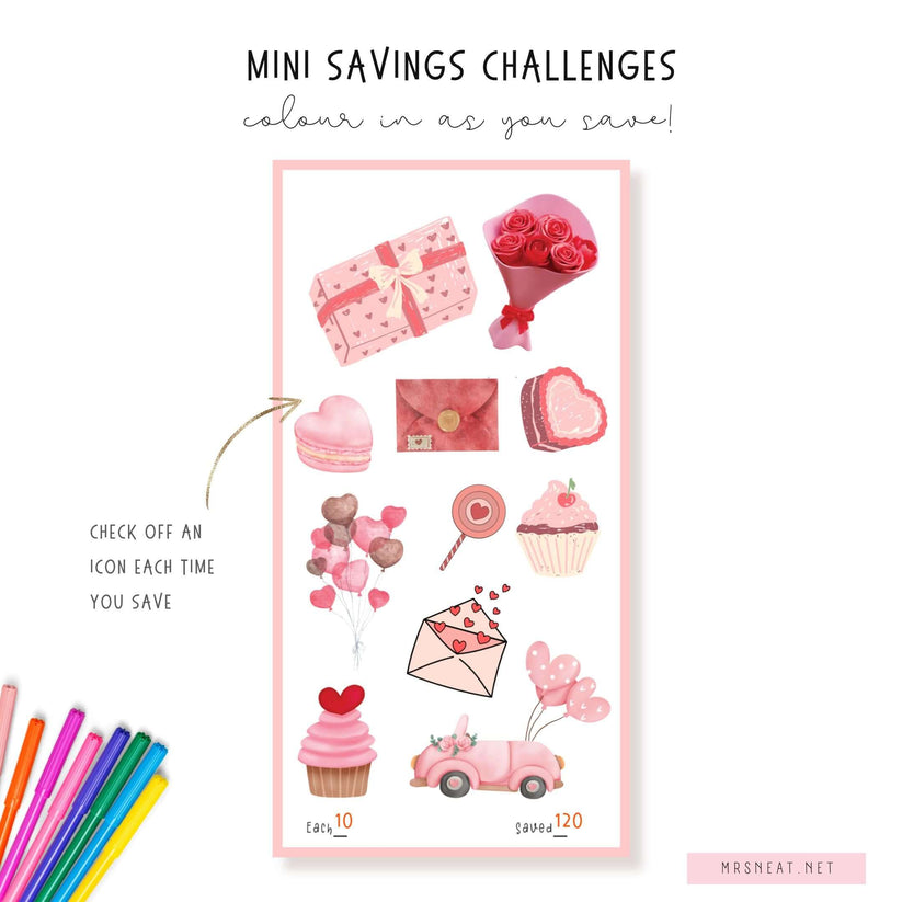 Valentine's day savings challenge printable – mrsneat