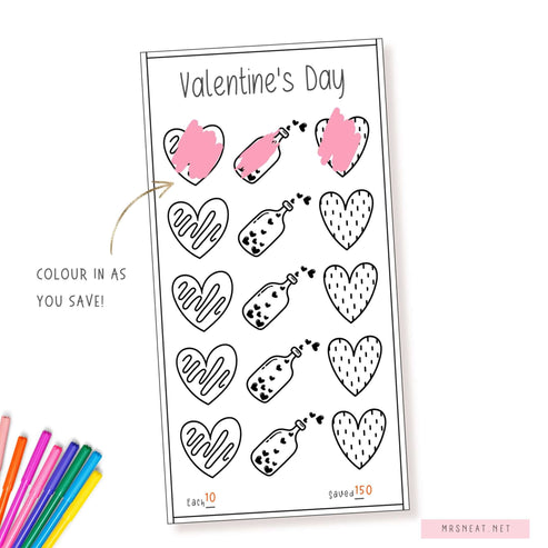 Valentine's day savings challenge printable – mrsneat