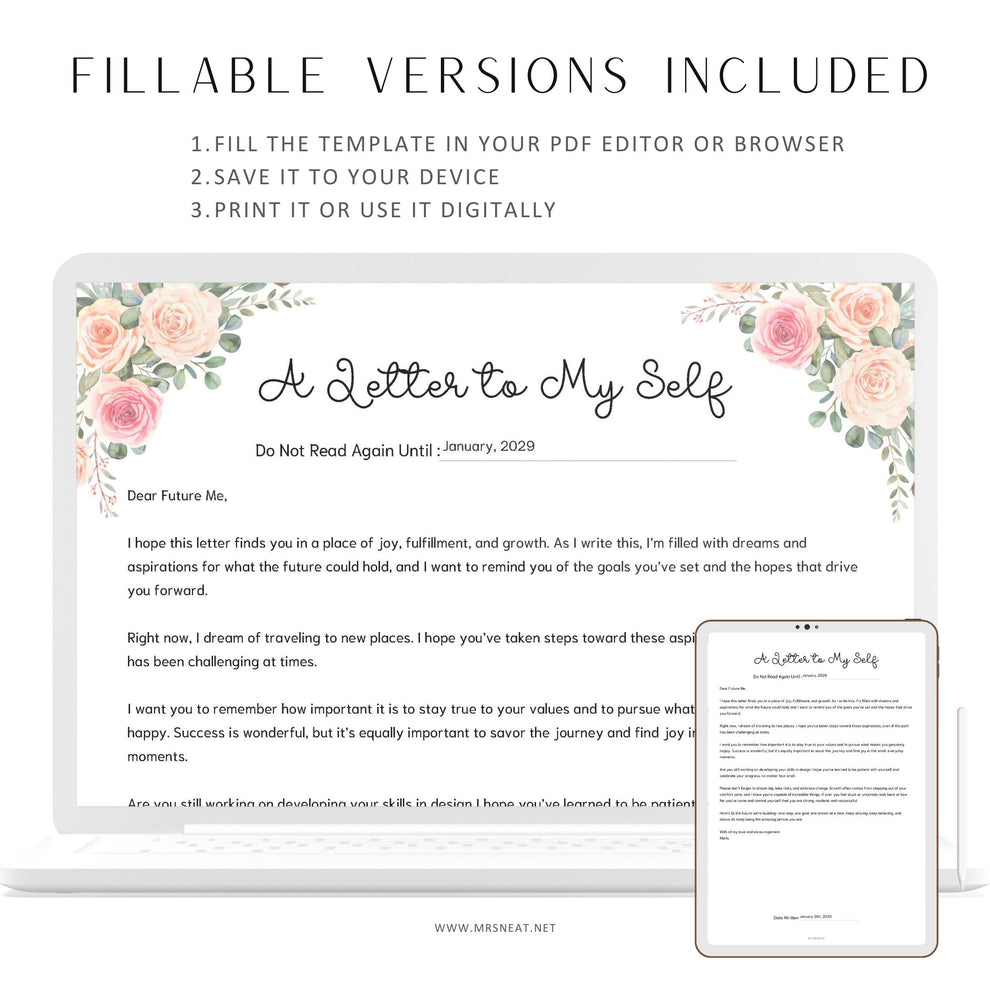 A Letter to Myself Printable - M527 – mrsneat