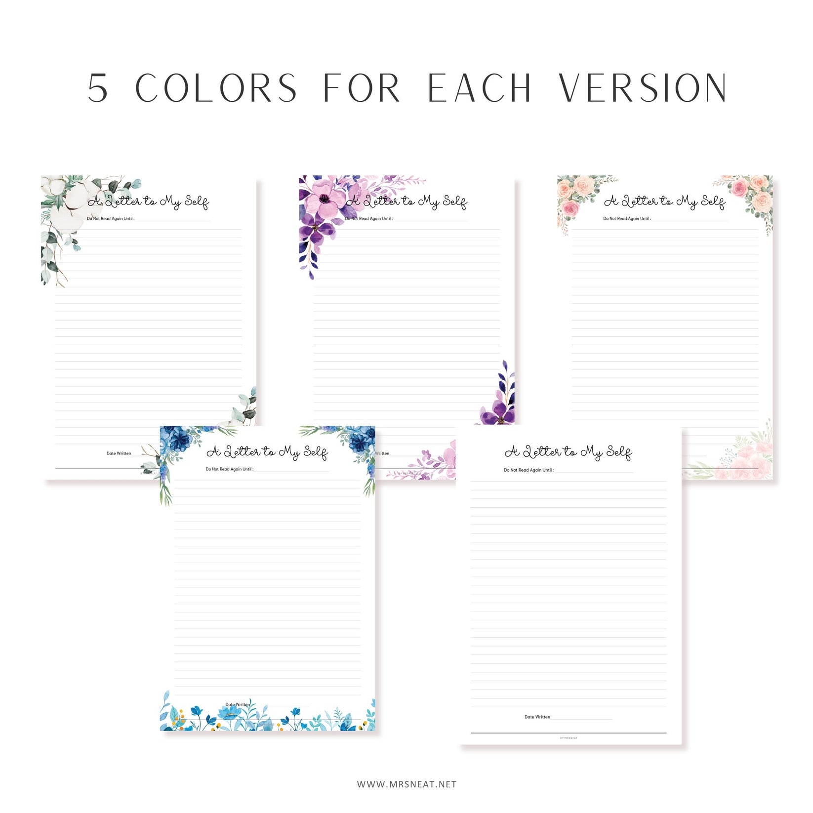 A Letter to Myself Printable - M527 – mrsneat
