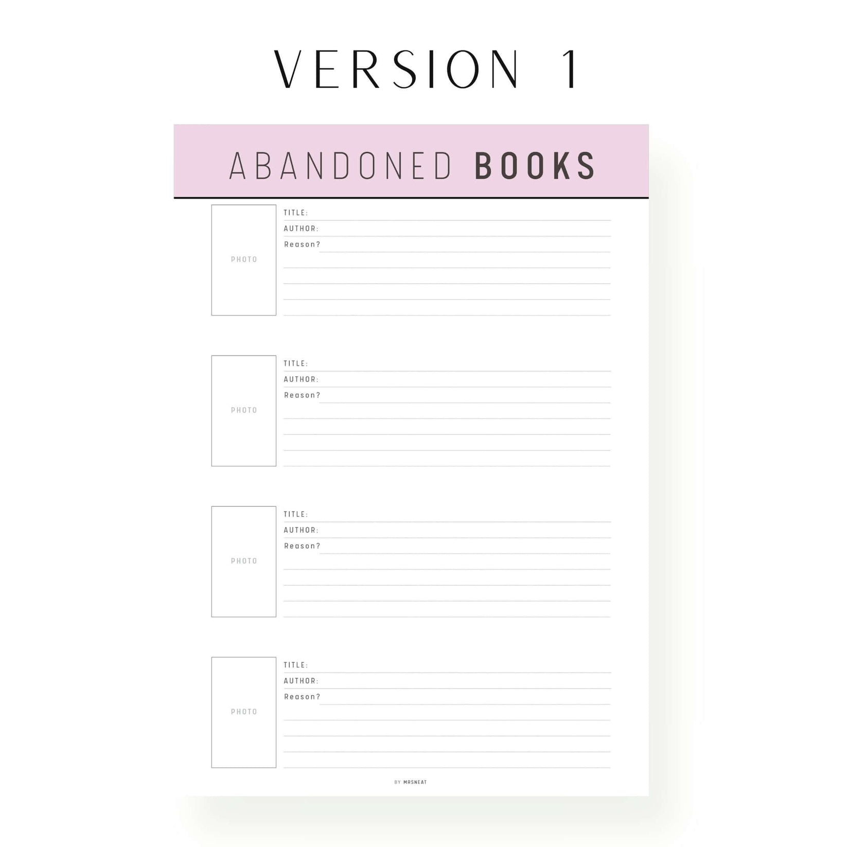 Abandoned Books Template Pdf – mrsneat
