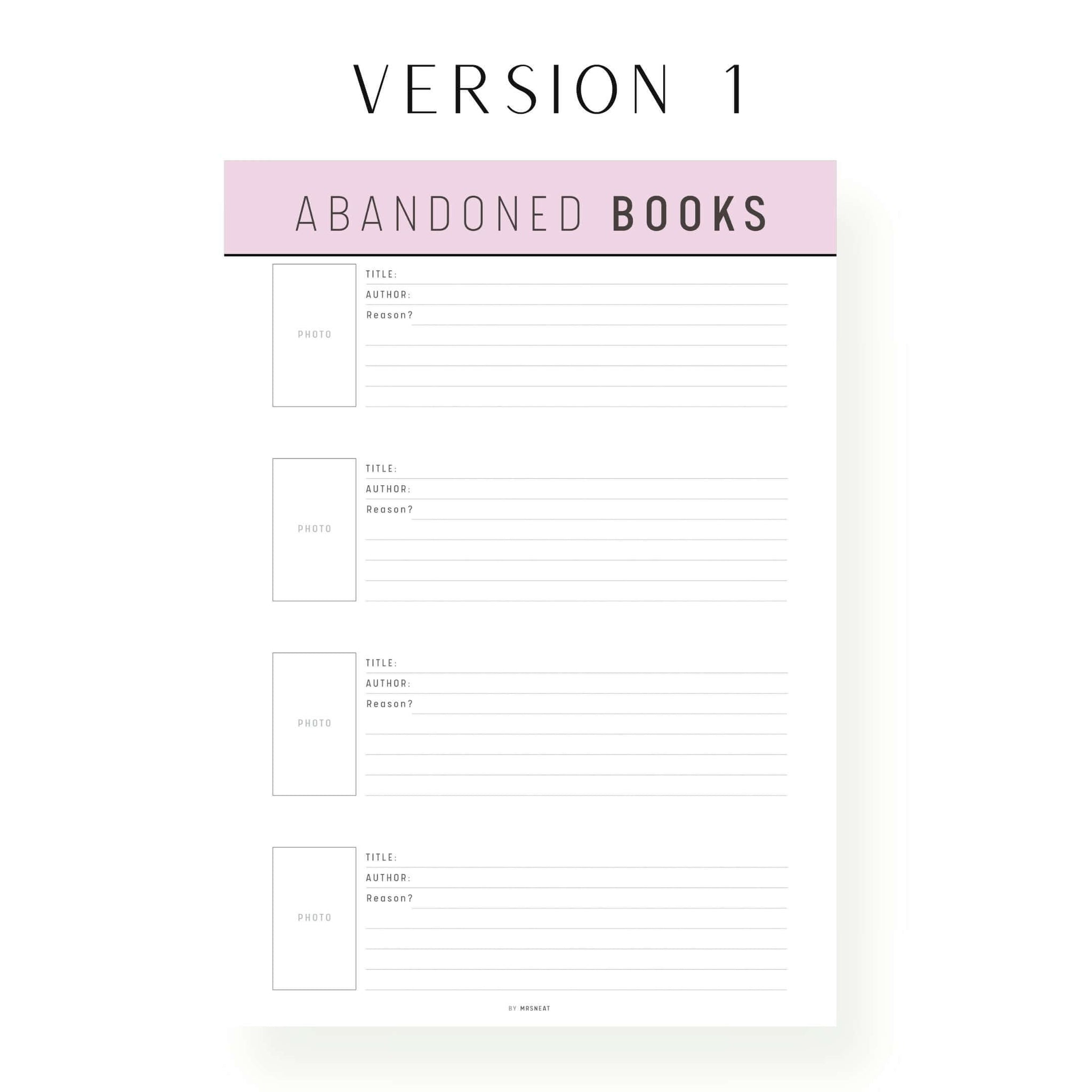 Abandoned Books Template Pdf – mrsneat