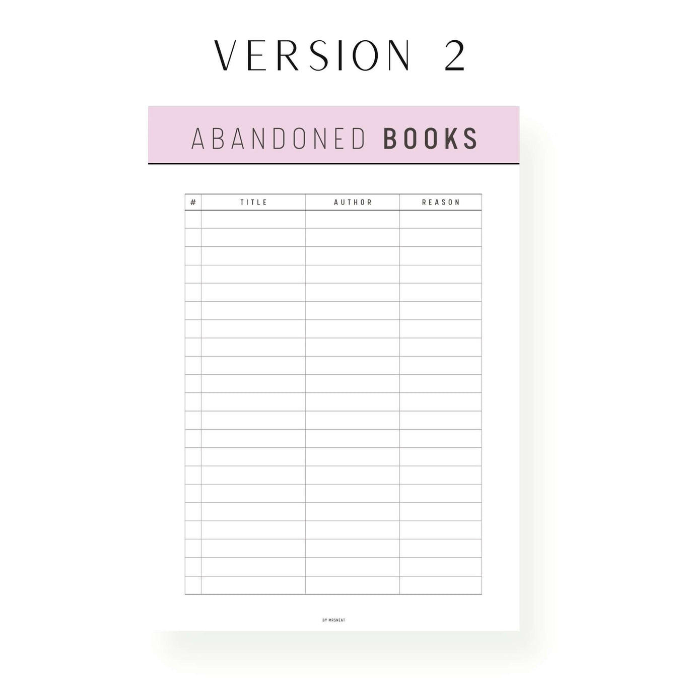 Abandoned Books Template Pdf – mrsneat