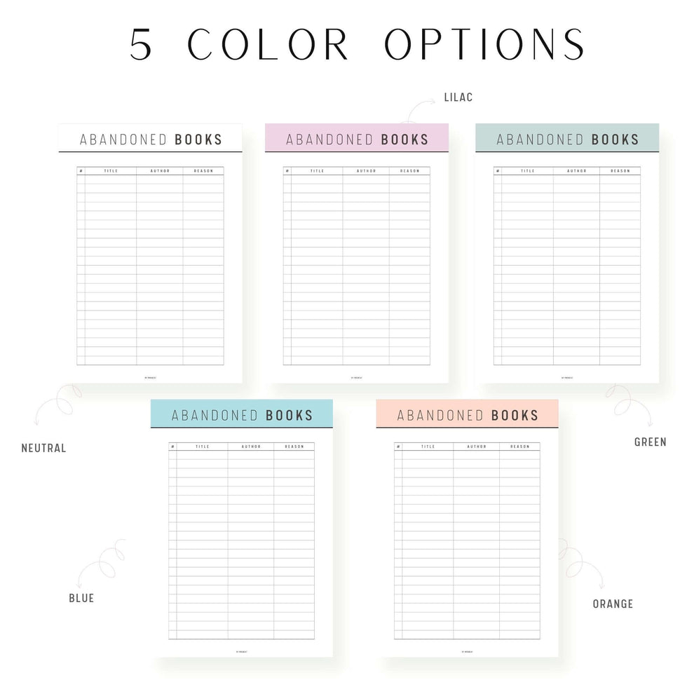 Abandoned Books Template Pdf - M228 – mrsneat