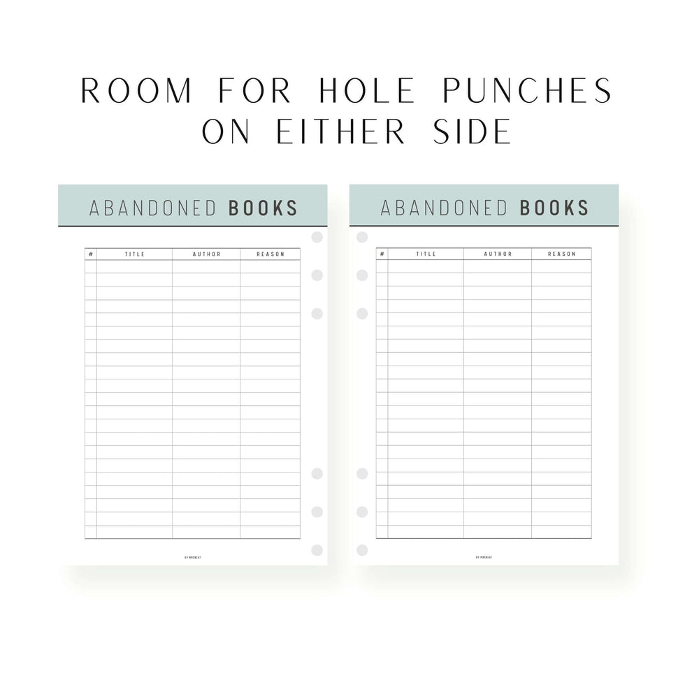 Abandoned Books Template Pdf - M228 – mrsneat