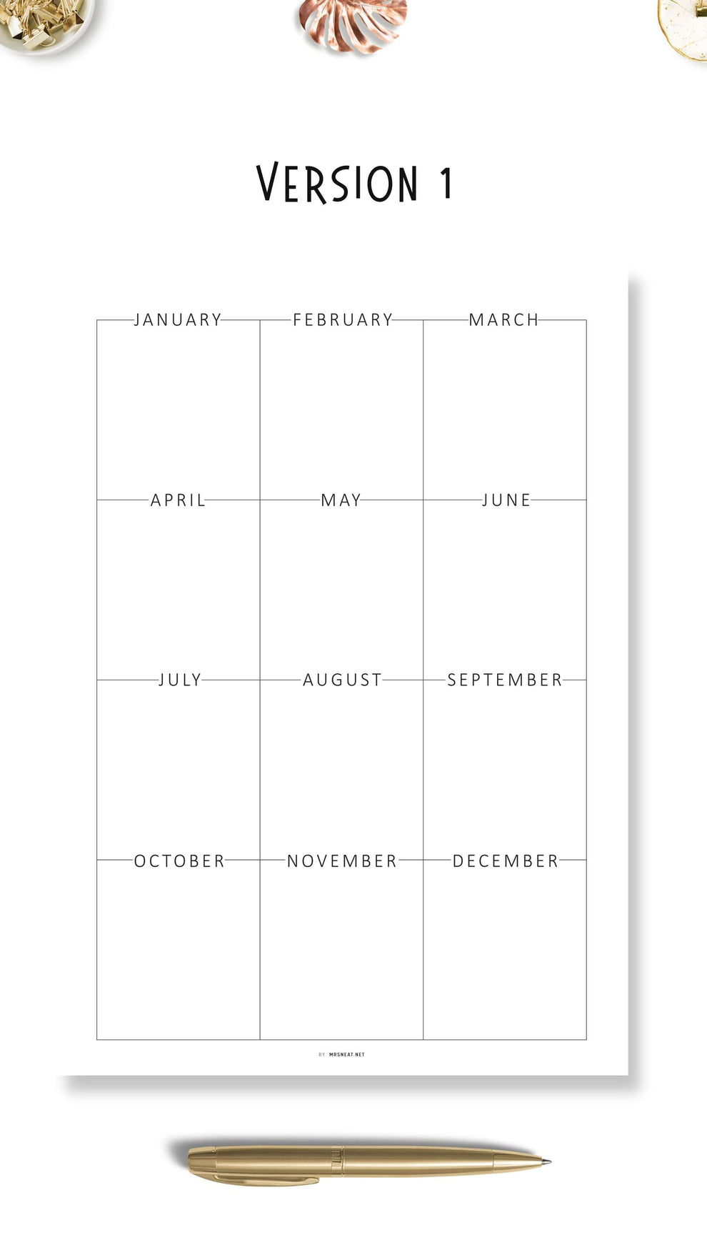 Any Year at a Glance Template Printable – mrsneat