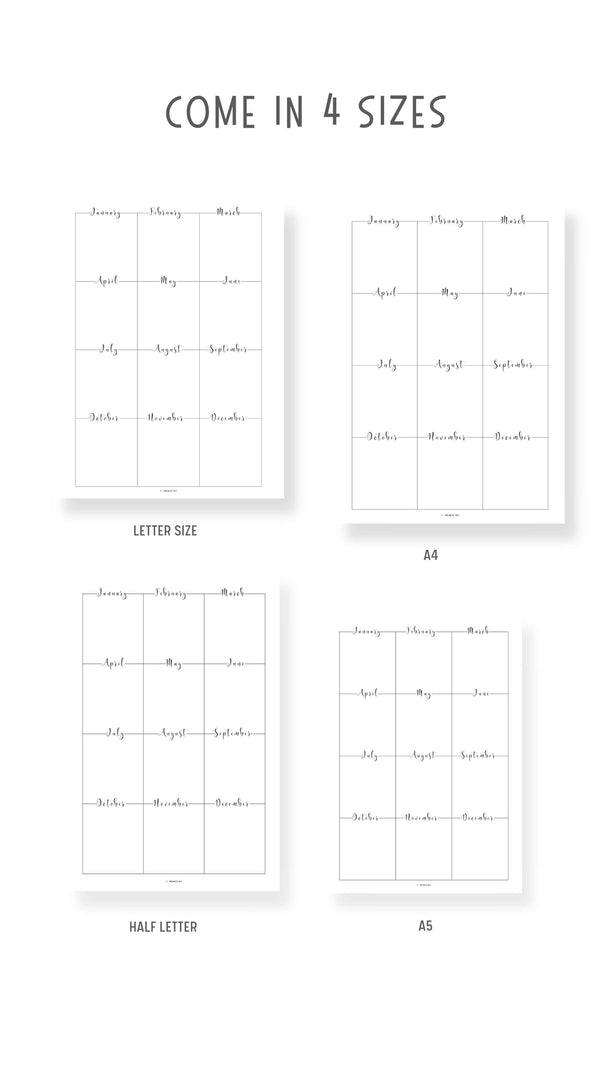 Any Year at a Glance Template Printable – mrsneat