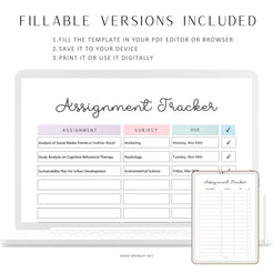 Assignment Tracker Printable Journal Page - M535 – mrsneat