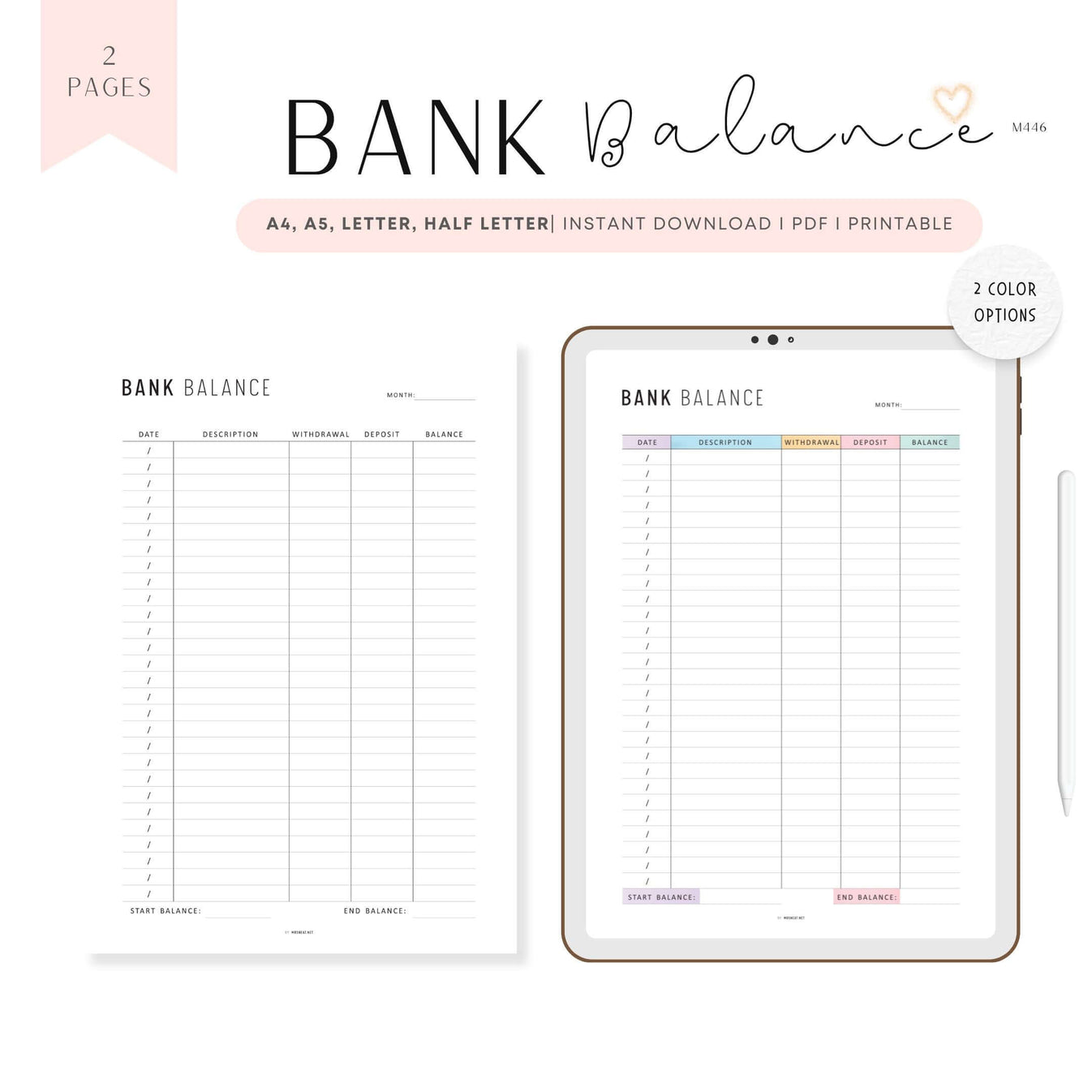 Bank Balance Sheet - M446 – mrsneat