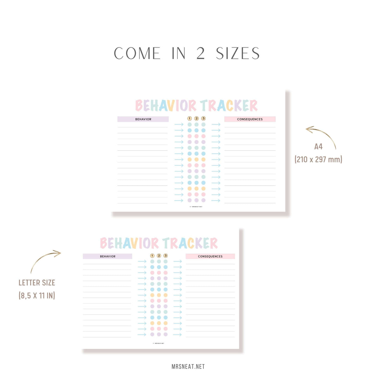 Editable Behavior Chart Template PDF - M494 – mrsneat