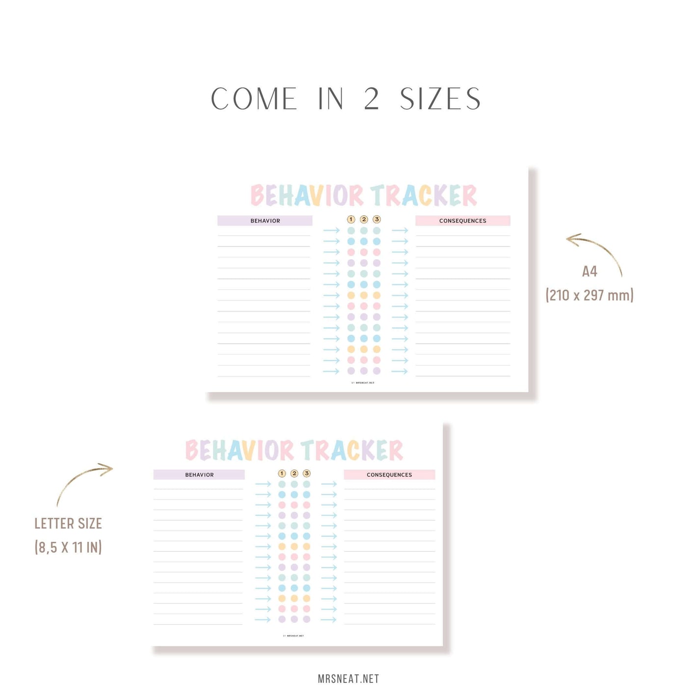 Editable Behavior Chart Template PDF - M494 – mrsneat