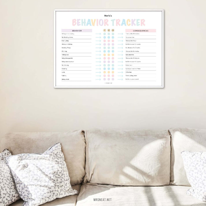 Editable Behavior Chart Template PDF - M494 – mrsneat
