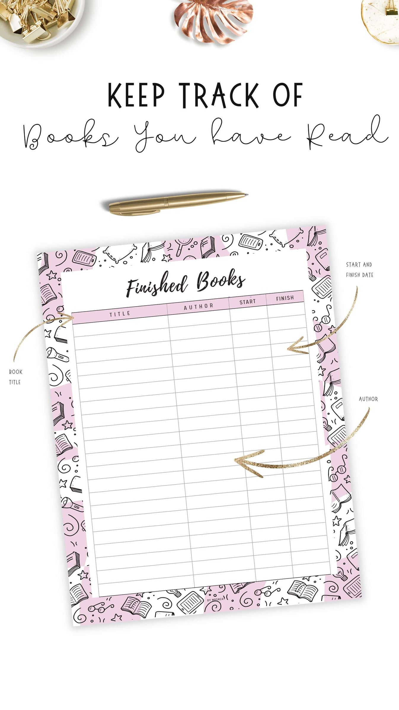 Books I Have Read Template Printable - M424 – mrsneat