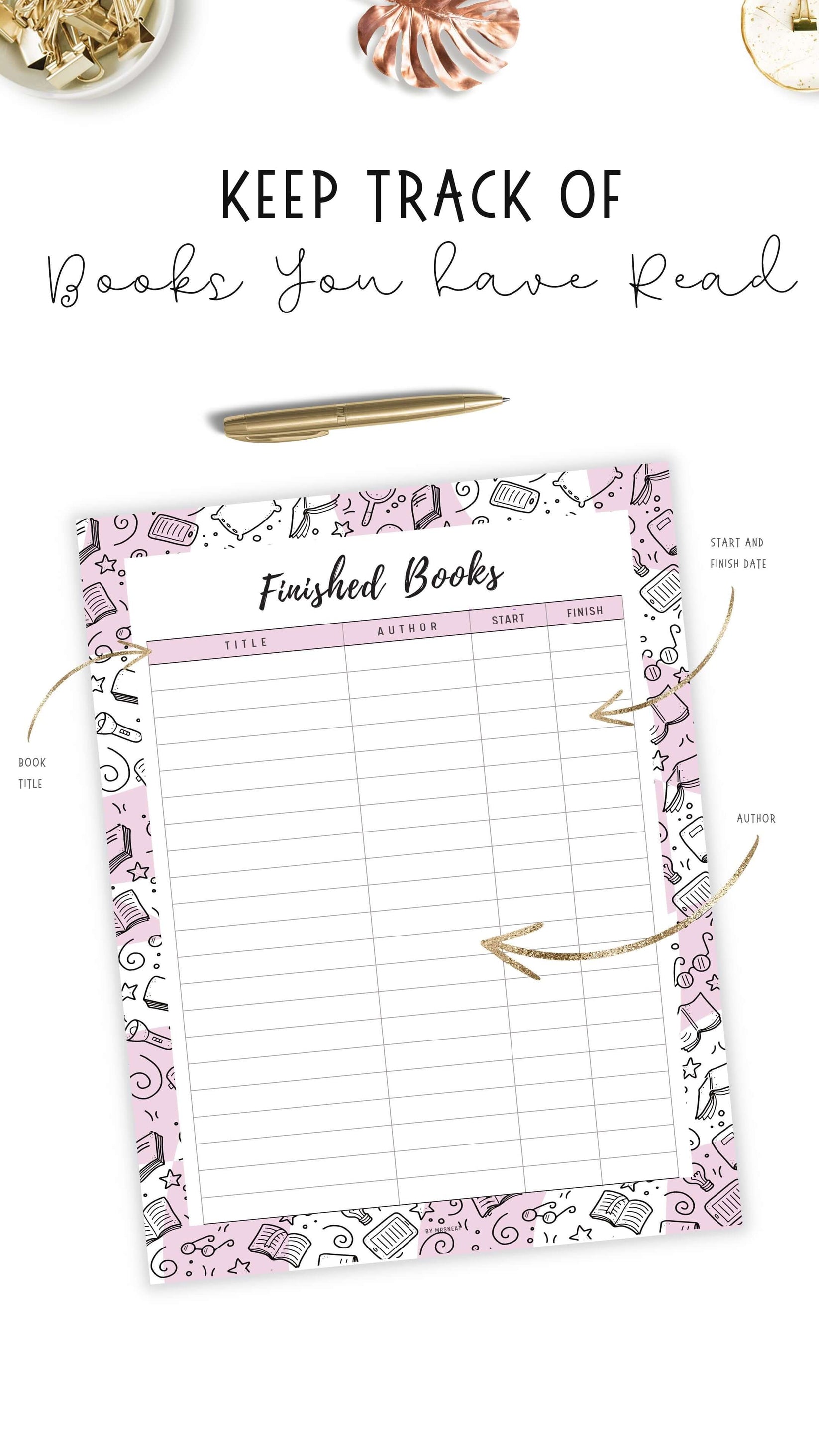 Books I Have Read Template Printable - M424 – mrsneat