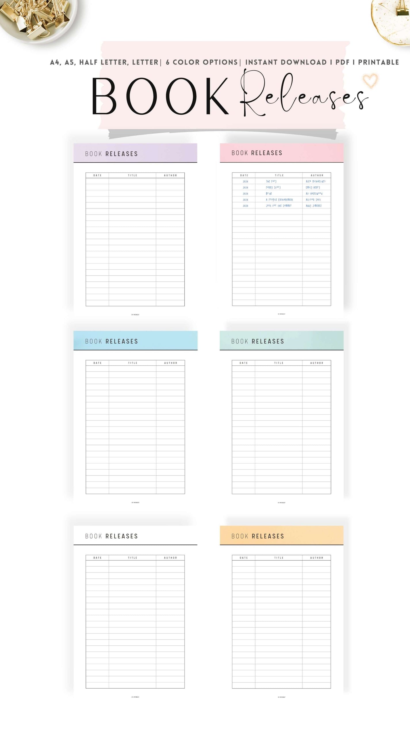 Upcoming Book Releases Template Printable – mrsneat