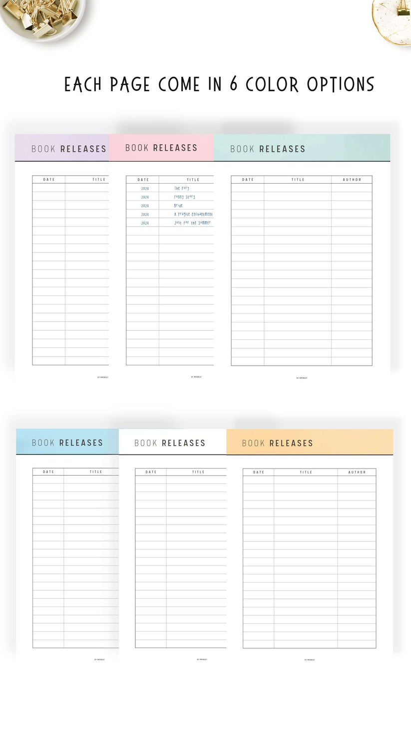 Upcoming Book Releases Template Printable – mrsneat