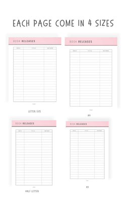 Upcoming Book Releases Template Printable – mrsneat
