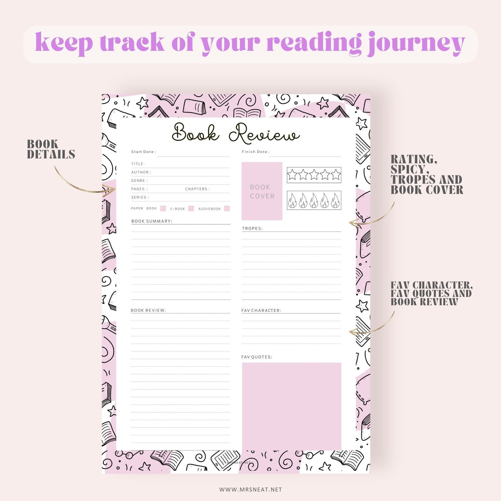 Book Review Template Printable - M510 – mrsneat