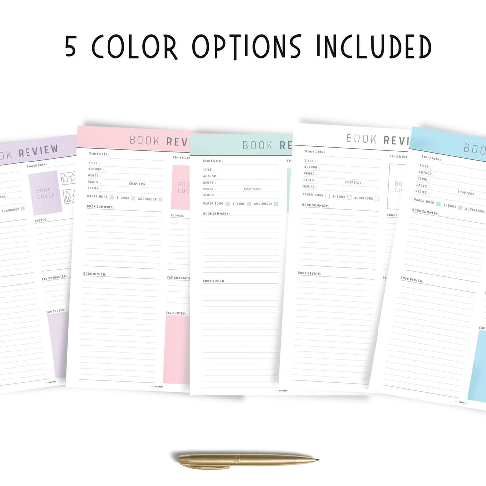 Book Review Template Printable - M391 – mrsneat