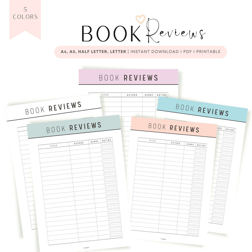 Book Reviews Template – mrsneat