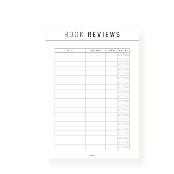 Book Reviews Template – mrsneat
