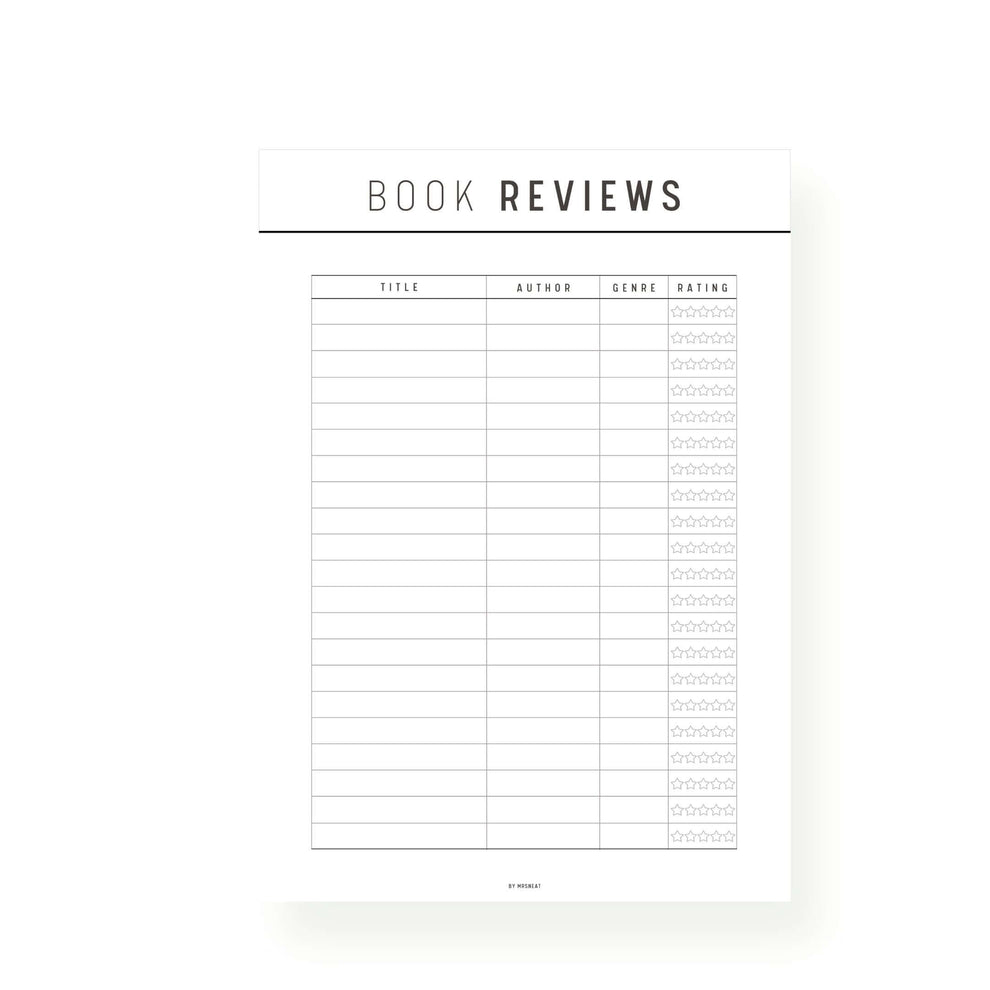 Book Reviews Template - M232 – mrsneat