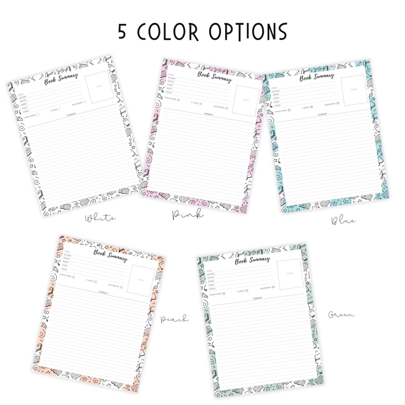 Book Summary Template Printable – mrsneat