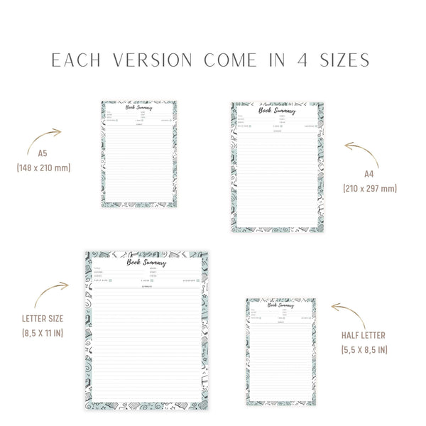 Book Summary Template Printable – mrsneat