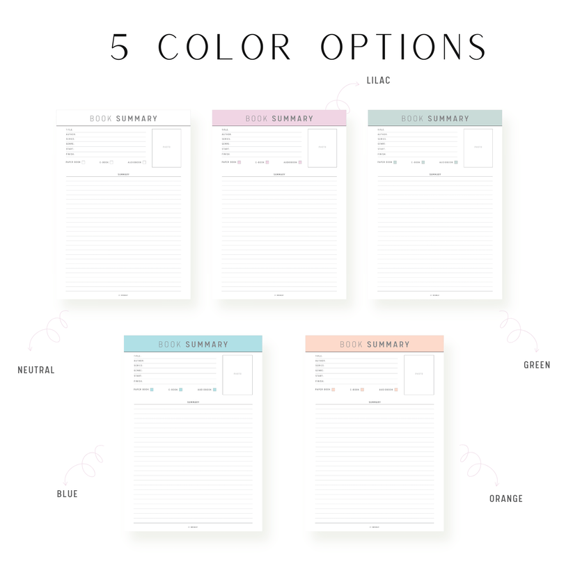 Book Summary Printable – mrsneat